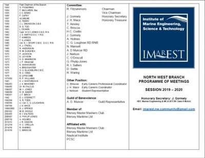 IMarEST | Programme 2019/2020